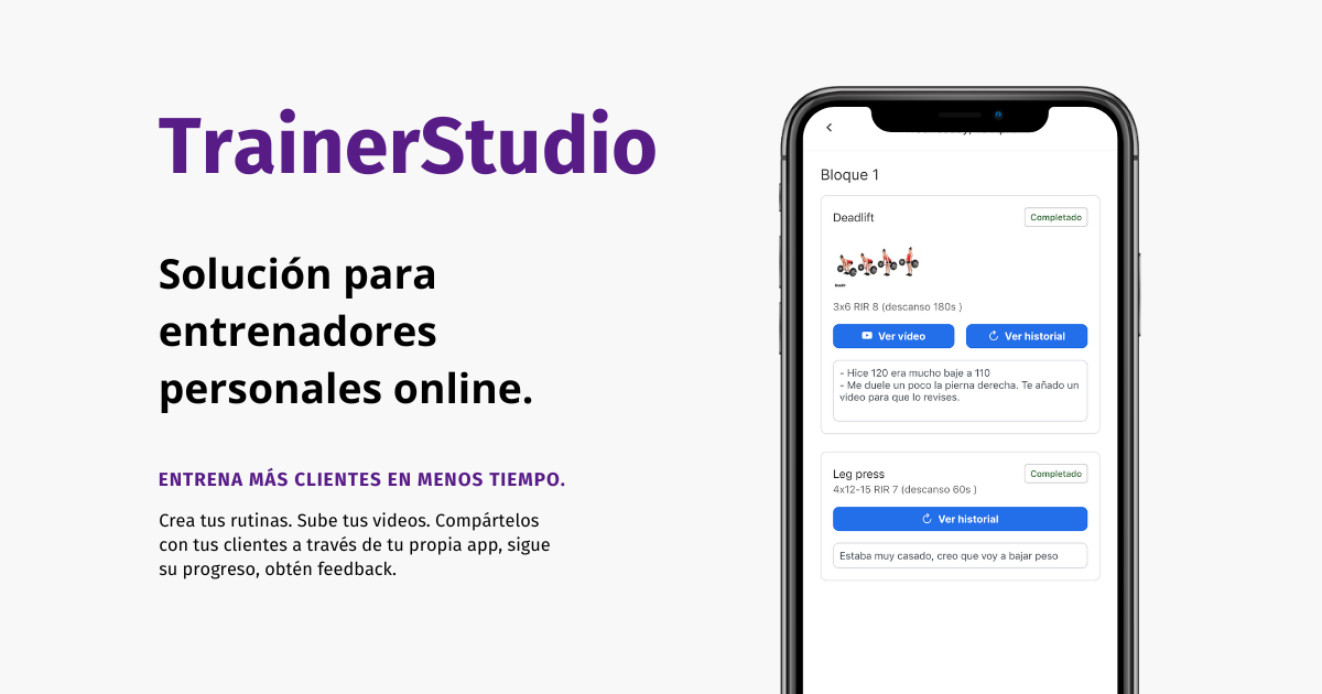 Trainer Studio ★ App para entrenadores personales